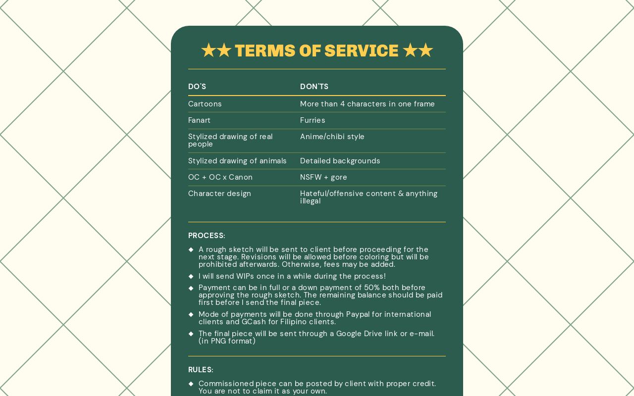 terms of service